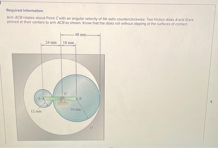 Solved Required information Arm ACB rotates about Point C | Chegg.com