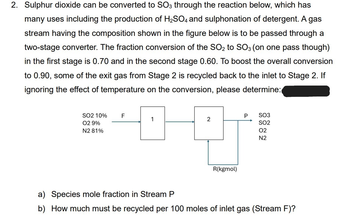 Solved Sulphur dioxide can be converted to SO_(3) ﻿through | Chegg.com