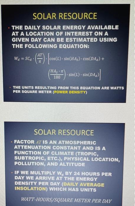 Solved Problem 2 Estimate the solar energy density per day | Chegg.com