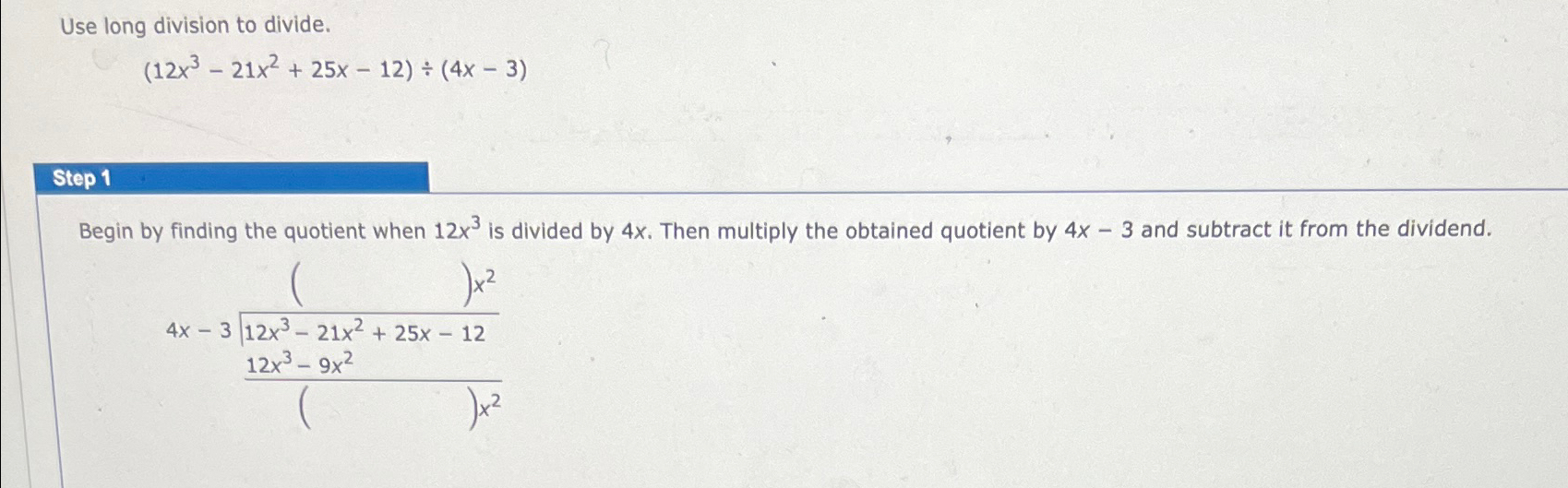 Solved Use long division to | Chegg.com