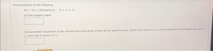 Solved Find equations of the following. | Chegg.com