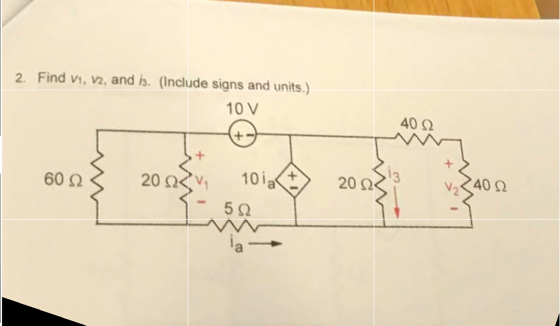 Solved Find v1,v2, ﻿and i3. (Include signs and units.) | Chegg.com
