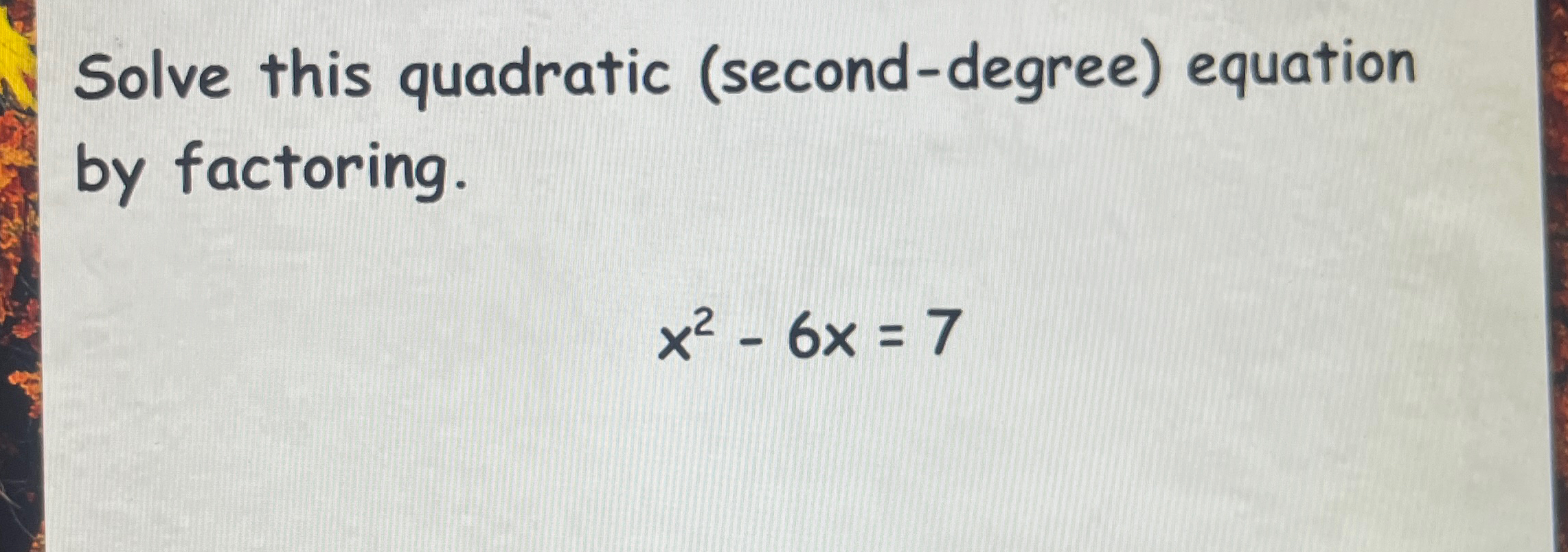 Solved Solve this quadratic (second-degree) ﻿equation by | Chegg.com