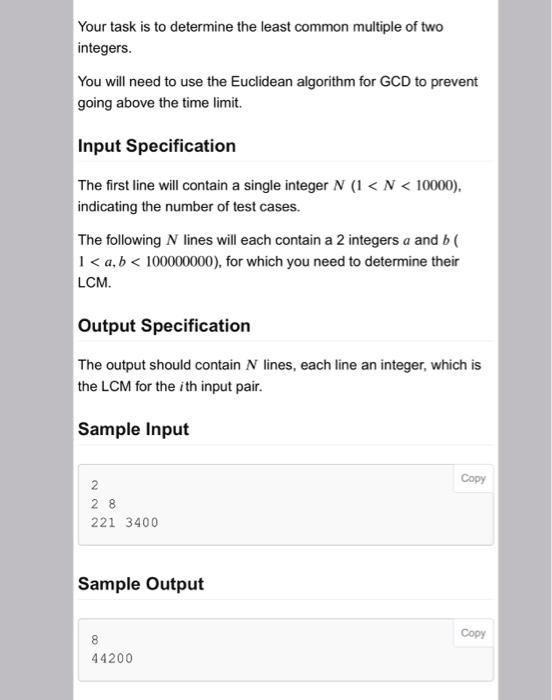 Solved Input Specification The first line will contain a | Chegg.com