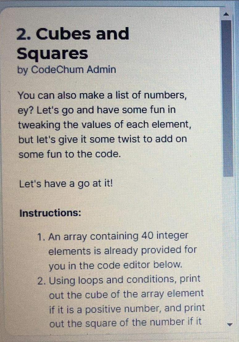 Solved 2. Cubes and Squares by CodeChum Admin You can also | Chegg.com