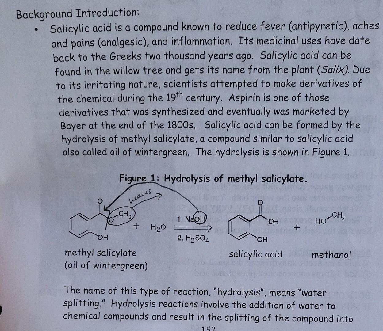 Solved 5) Hydrolysis of Aspirin to Salicylic Acid and Acetic | Chegg.com