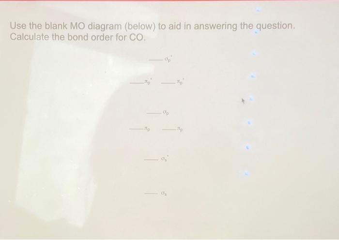 Solved Use the blank MO diagram (below) to aid in answering | Chegg.com