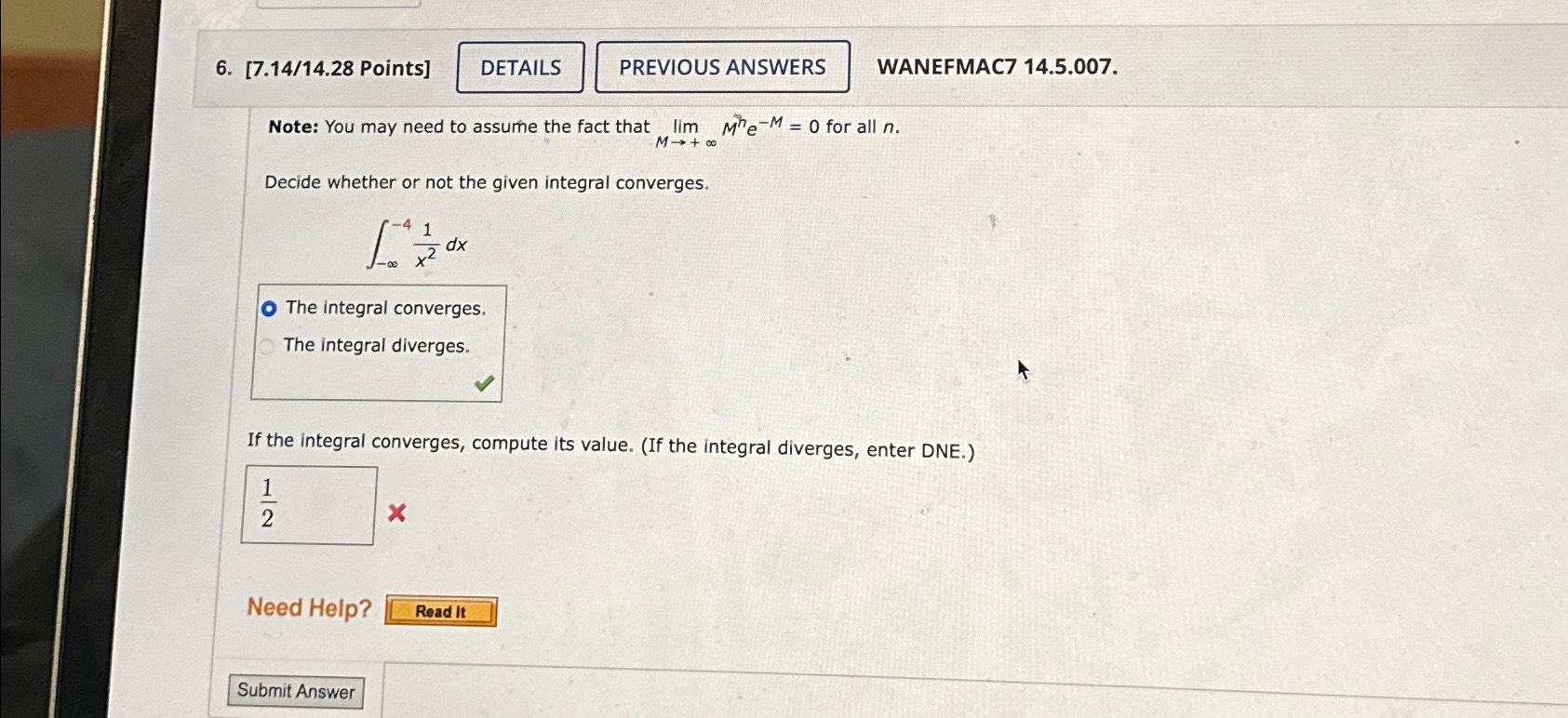 Solved [7.14/14.28 ﻿Points]WANEFMAC7 14.5.007.Note: You may | Chegg.com