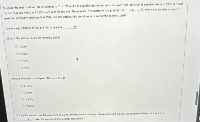 Solved For example, if you know that the real rate of | Chegg.com
