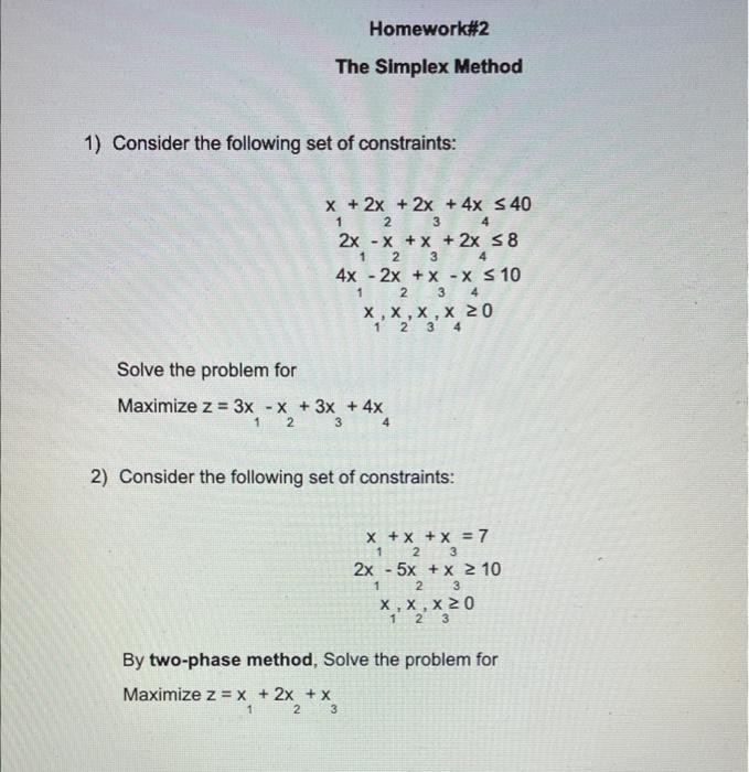 Solved 1) Consider the following set of constraints: | Chegg.com