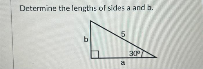 Solved Determine the lengths of sides a and b. | Chegg.com