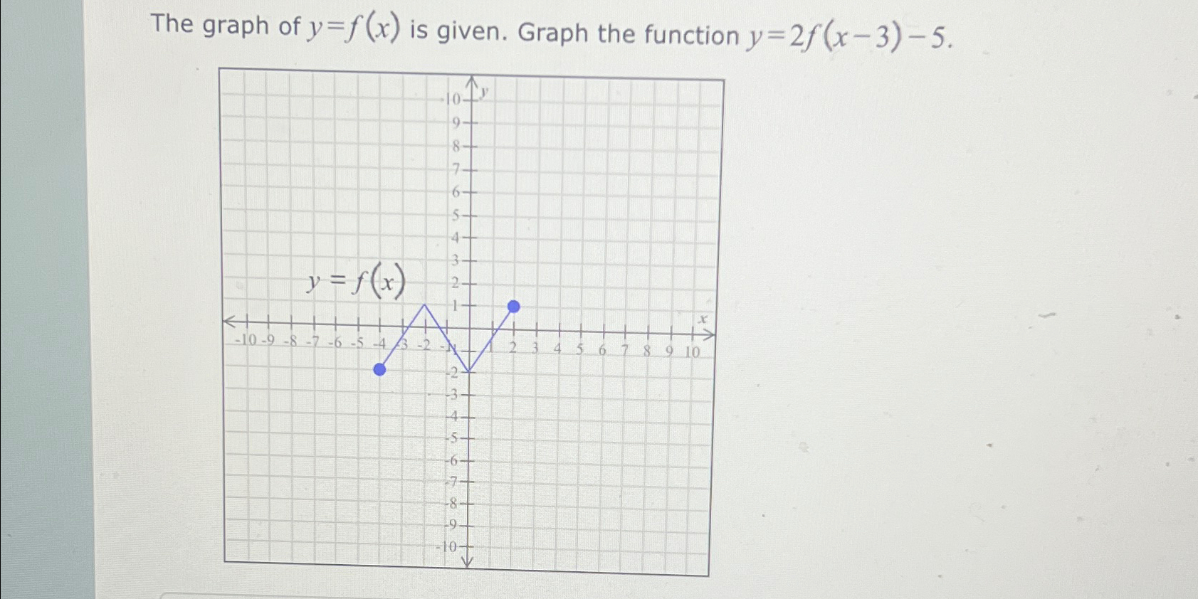 Solved The graph of y=f(x) ﻿is given. Graph the function | Chegg.com