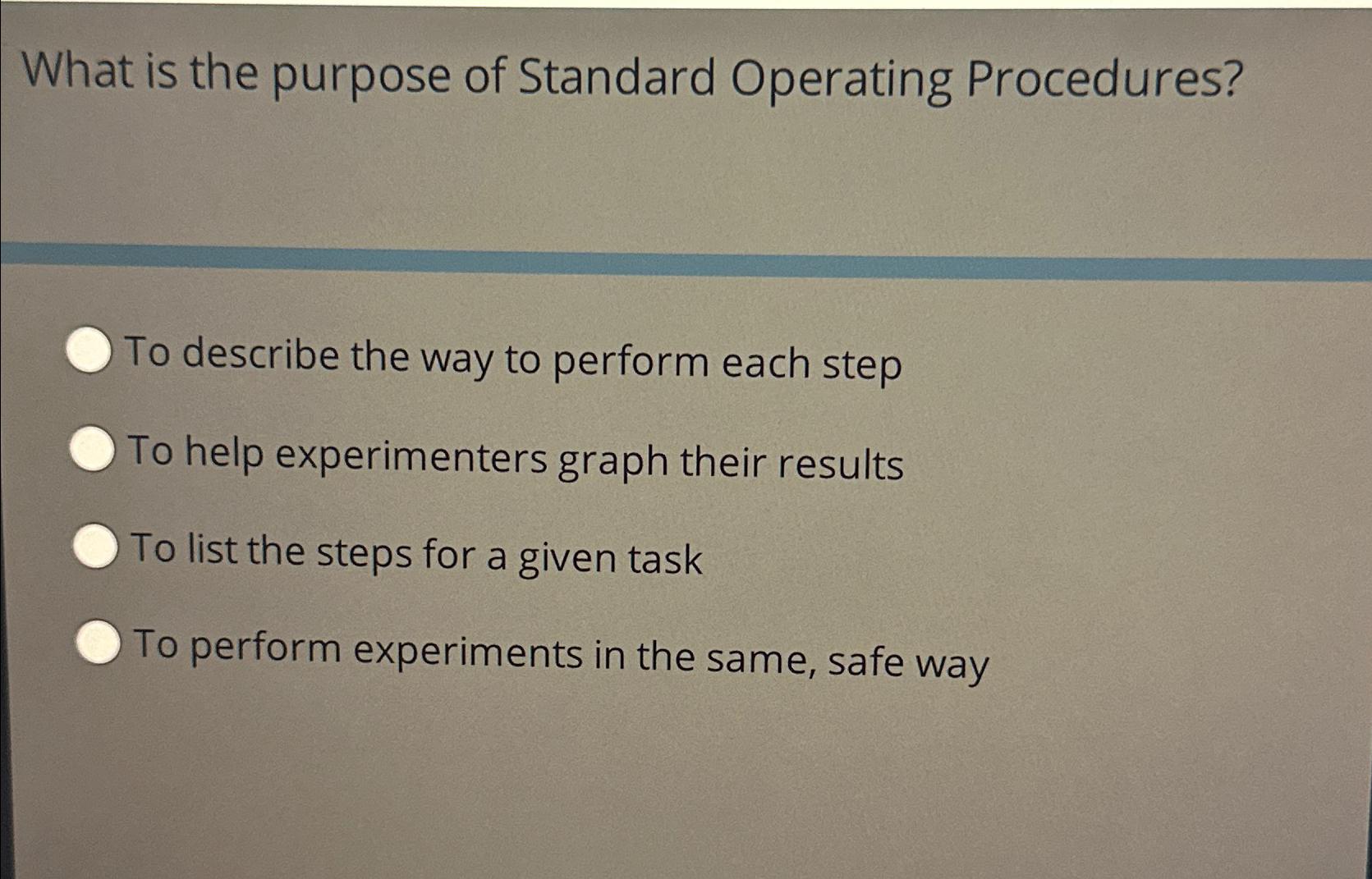 Solved What is the purpose of Standard Operating | Chegg.com