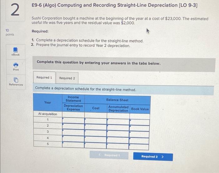 Solved E9-6 (Algo) Computing and Recording Straight-Line | Chegg.com