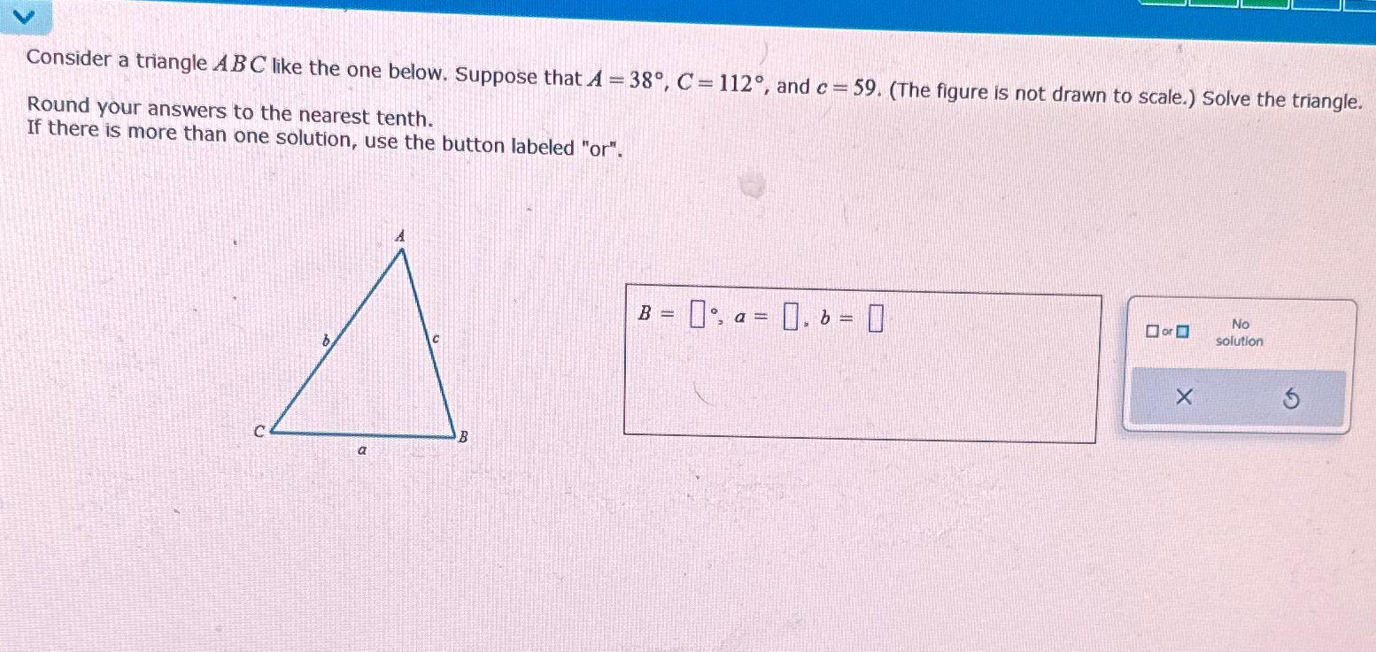 Solved Consider a triangle ABC like the one below. Suppose | Chegg.com