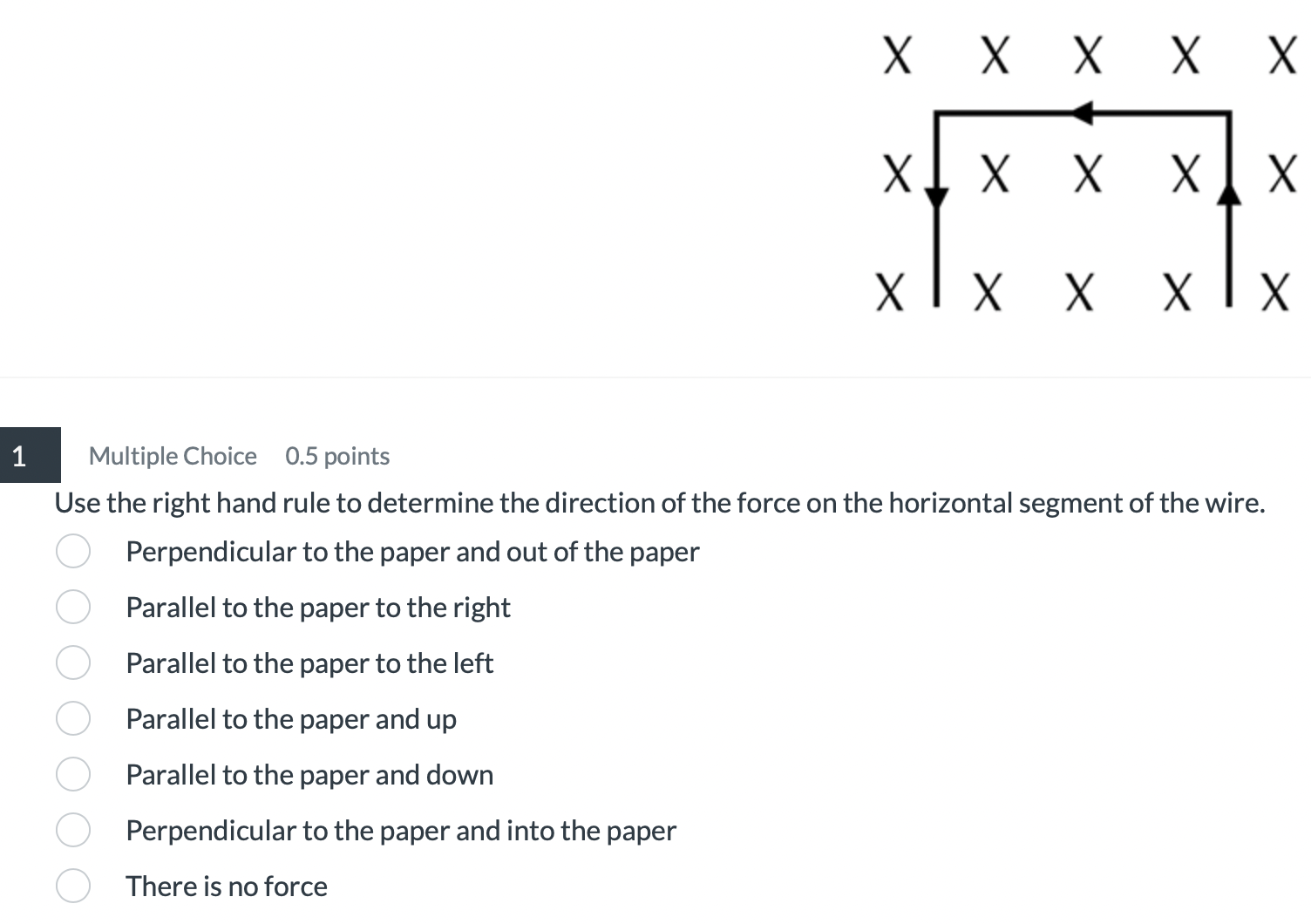 Solved by an EXPERT 1 ﻿Multiple Choice 0.5 ﻿pointsUse the right hand rule | Chegg.com