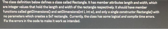 Solved The class definition below defines a class called | Chegg.com