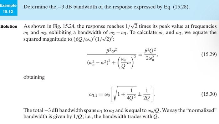 Solved Determine the −3 dB bandwidth of the response | Chegg.com