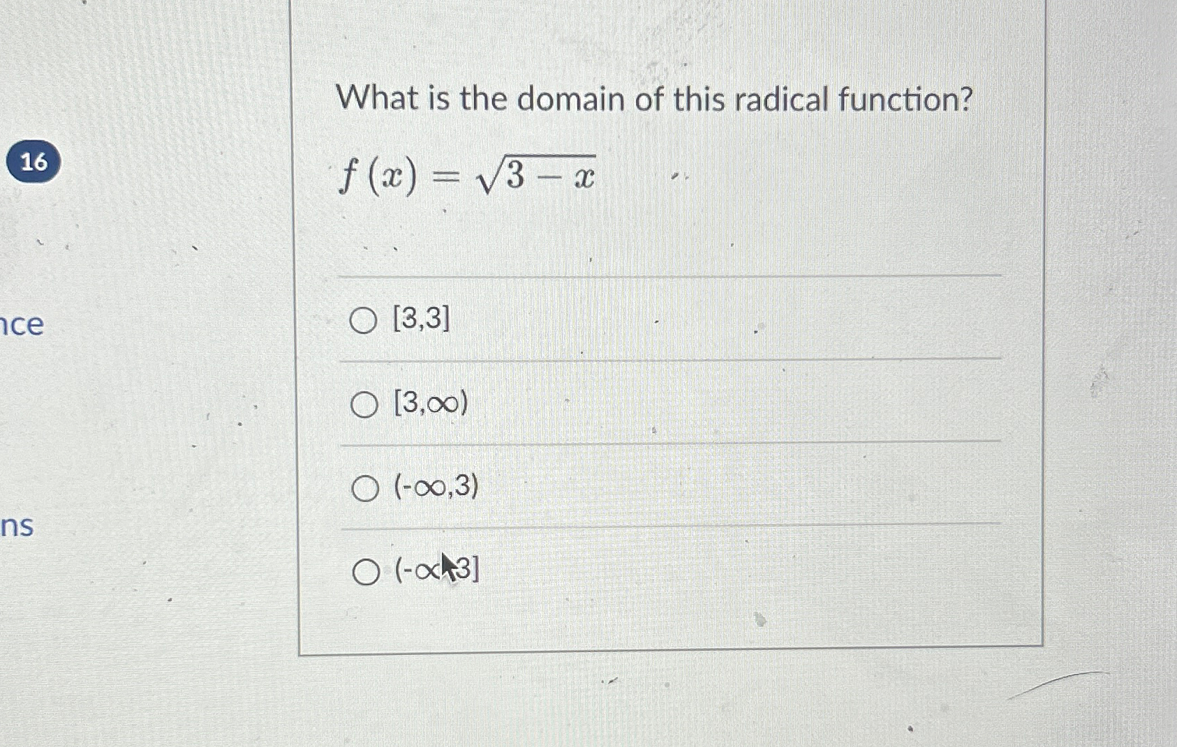 Solved What is the domain of this radical | Chegg.com