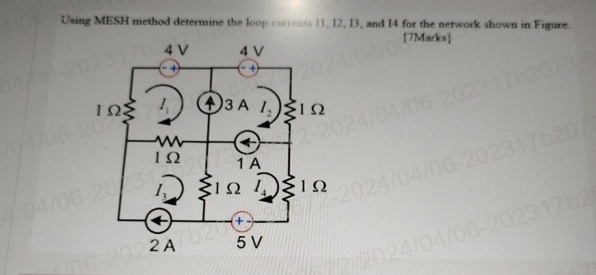 Solved Using MESH method determine the loop currents I1, | Chegg.com