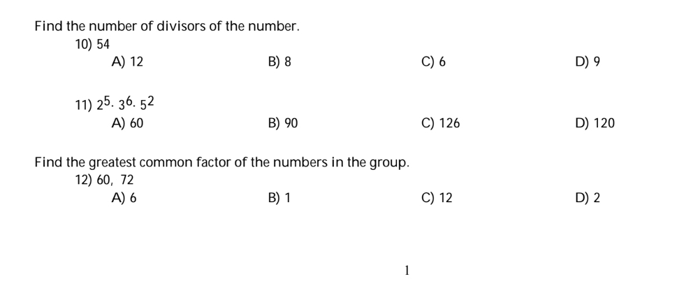 Solved Find the number of divisors of the | Chegg.com