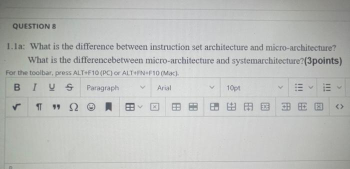 Solved 1.1a: What is the difference between instruction set | Chegg.com