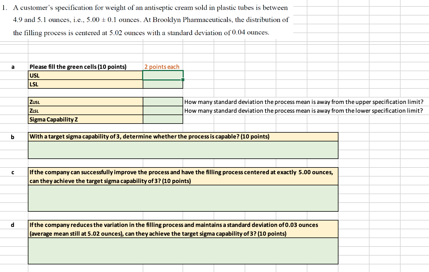 Solved A customer's specification for weight of an | Chegg.com
