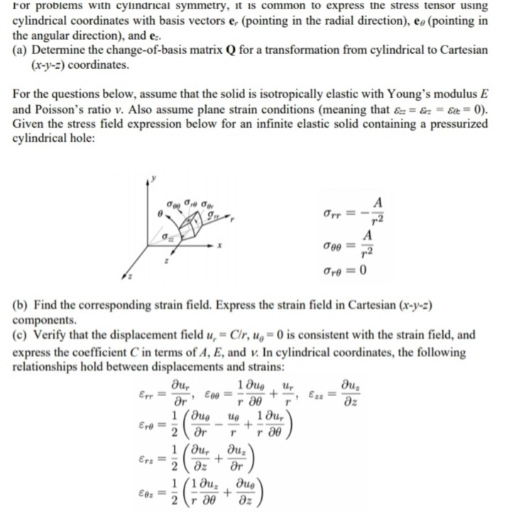 Solved For problems with cylindrical symmetry, it is common | Chegg.com