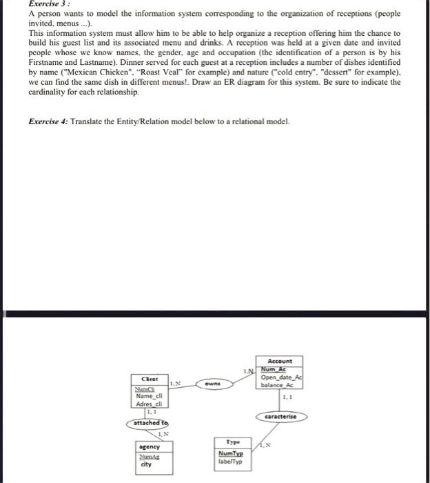 Solved Exercise 3: A person wants to model the information | Chegg.com