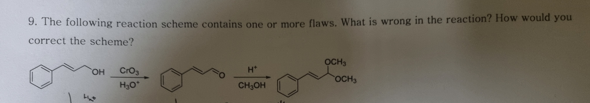 Solved The following reaction scheme contains one or more | Chegg.com
