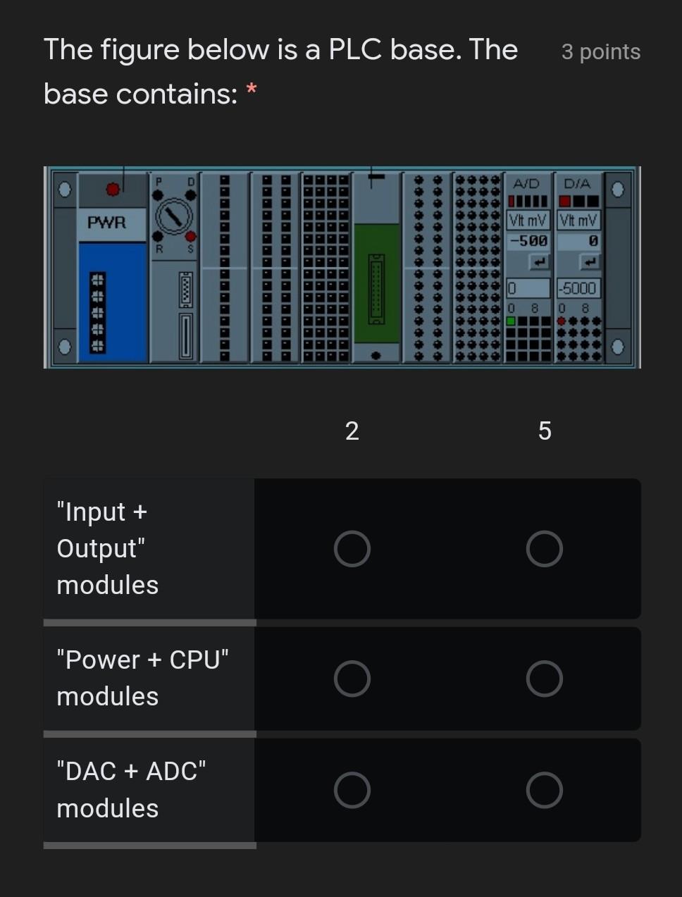 Solved 3 points The figure below is a PLC base. The base | Chegg.com