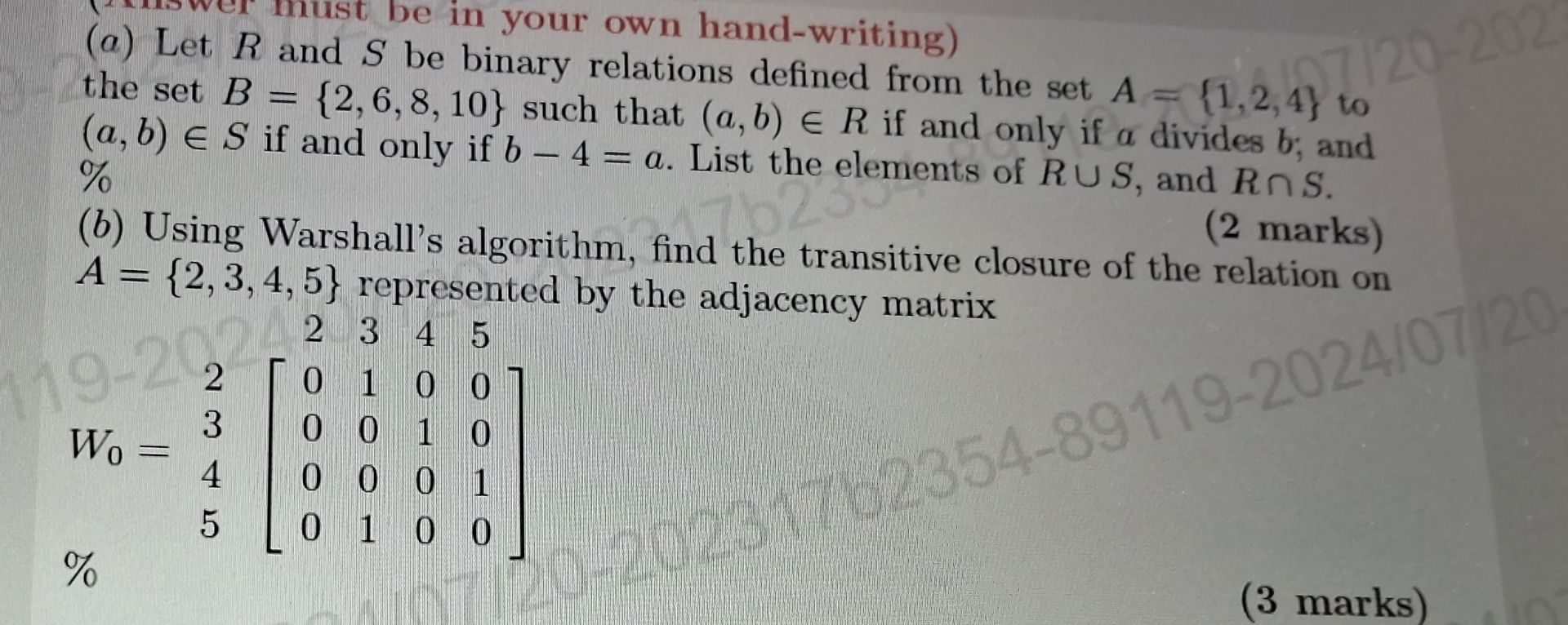 Solved (a) ﻿L R ﻿your own hand-writing)(a) ﻿Let R ﻿and S ﻿be | Chegg.com