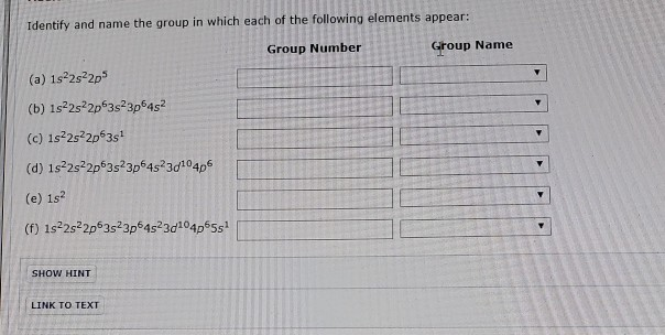 Solved Identify and name the group in which each of the | Chegg.com