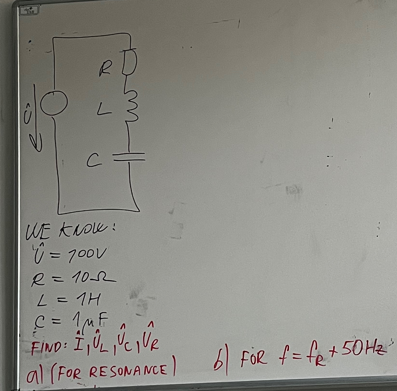 Solved What(U)=100VR=10ΩL=1HC=1μ1F ﻿FIND: | Chegg.com