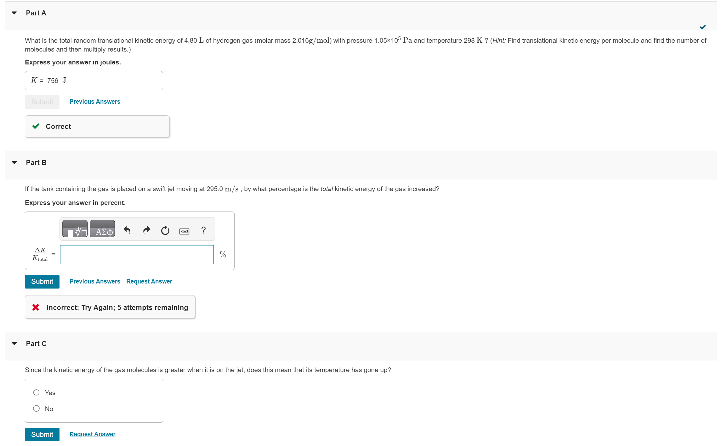 Solved Part A molecules and then multiply results.)Express | Chegg.com
