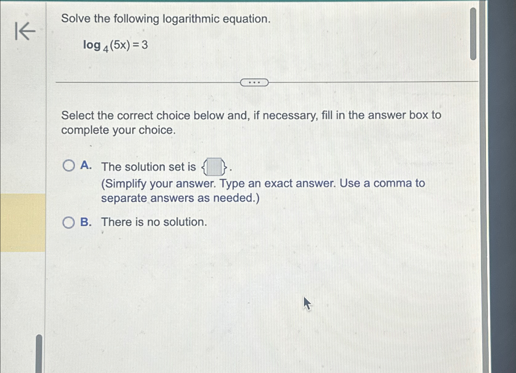 Solved Solve the following logarithmic | Chegg.com