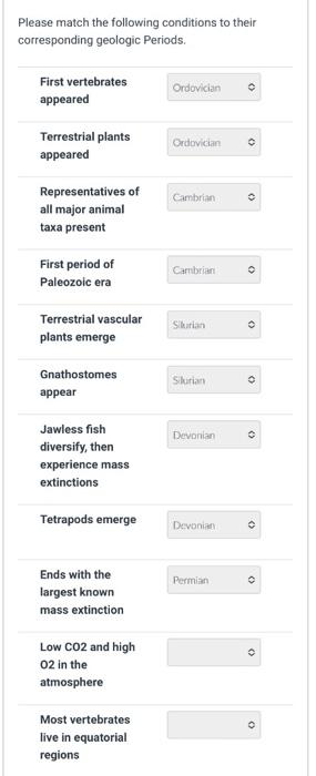Solved Please match the following conditions to their | Chegg.com
