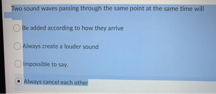 Solved Two sound waves passing through the same point at the | Chegg.com