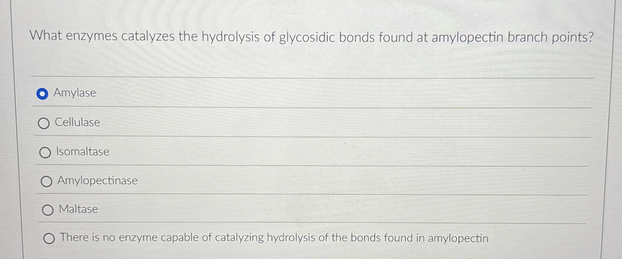 Solved What enzymes catalyzes the hydrolysis of glycosidic | Chegg.com
