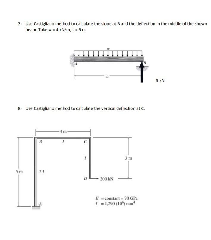 Solved 7) Use Castigliano method to calculate the slope at B | Chegg.com