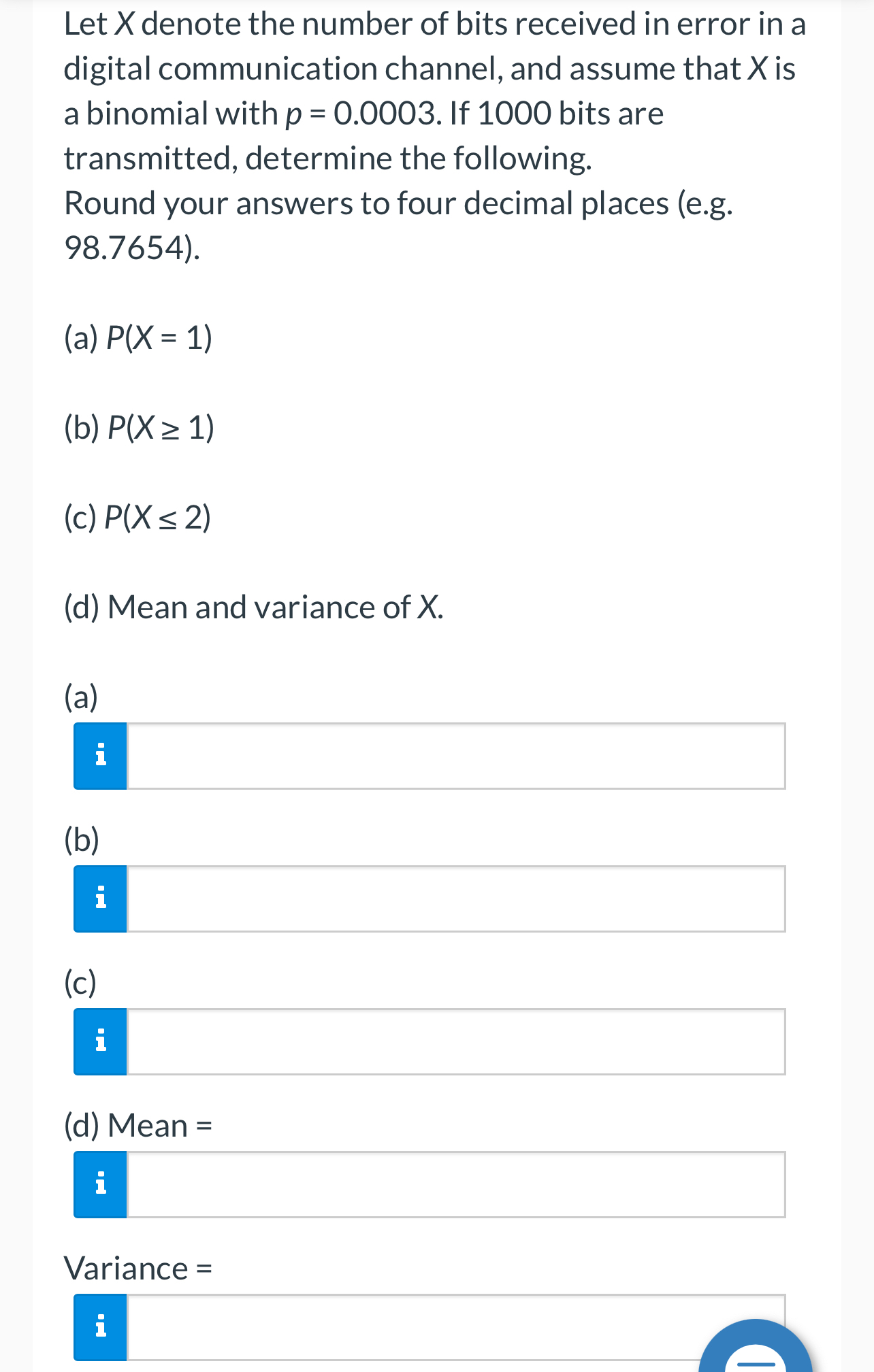 Solved Let x ﻿denote the number of bits received in error in | Chegg.com