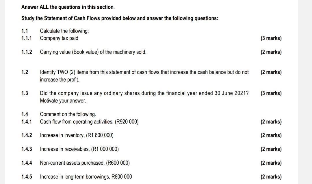 Solved Answer ALL the questions in this section. Study the | Chegg.com