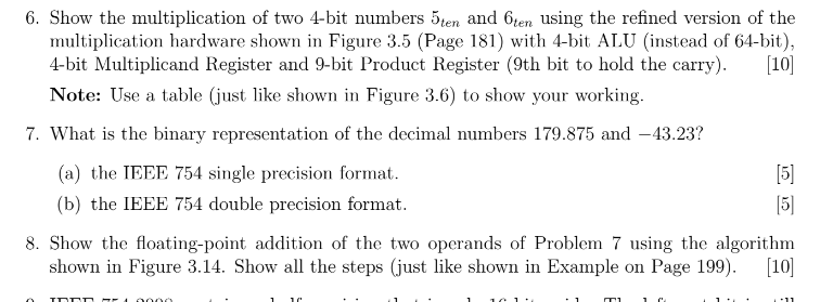 Show the multiplication of two 4 -bit numbers 5ten | Chegg.com