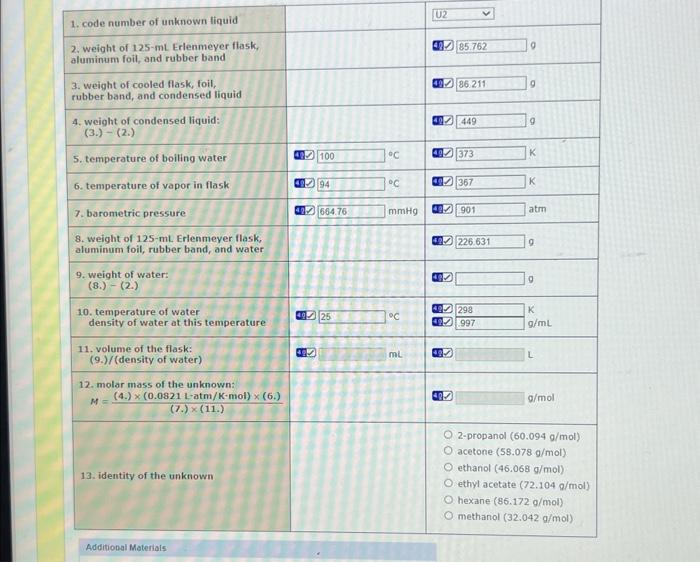 Solved Experiment fi: Properties of Gases: Determination of | Chegg.com