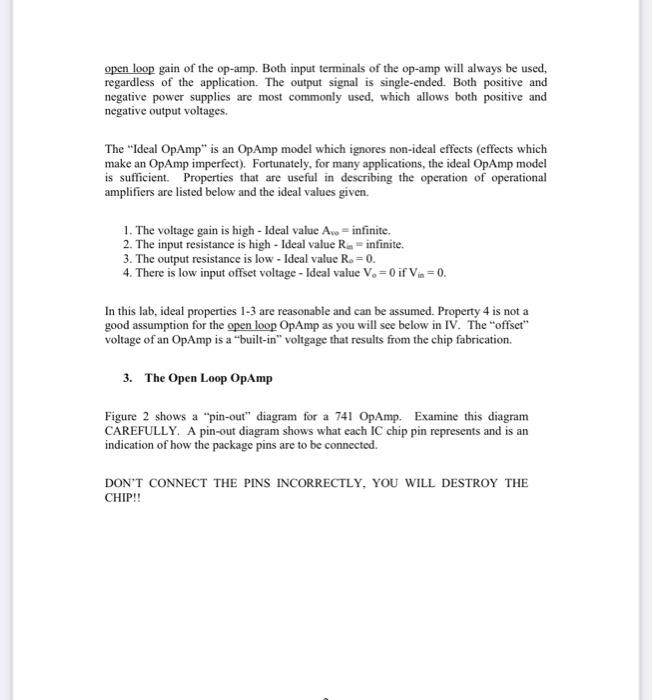 EE-203 Lab \#3 Operational Amplifiers (OpAmps) 1. | Chegg.com