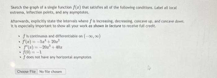 Solved Sketch the graph of a single function f(x) that | Chegg.com