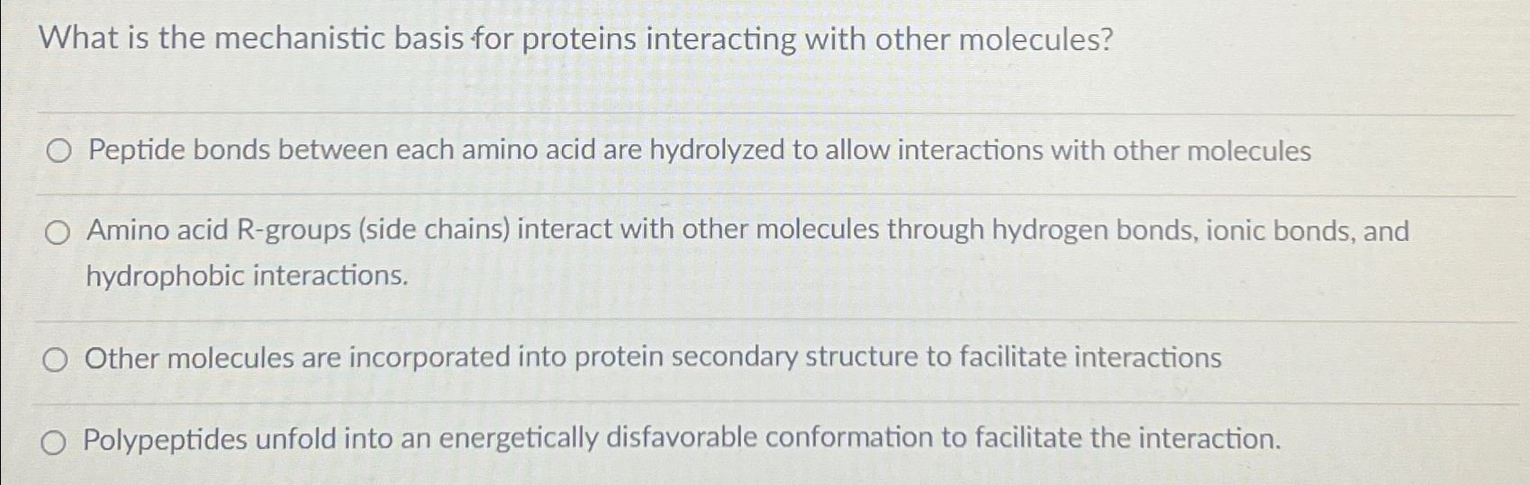 Solved What is the mechanistic basis for proteins | Chegg.com