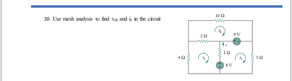 Solved Use mesh analysis to find vab ﻿and io ﻿in the circuit | Chegg.com