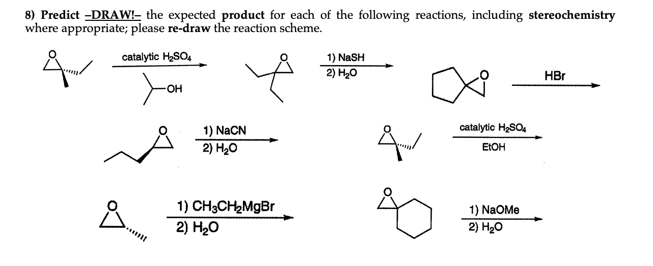 Solved Predict -DRAW!- ﻿the expected product for each of the | Chegg.com