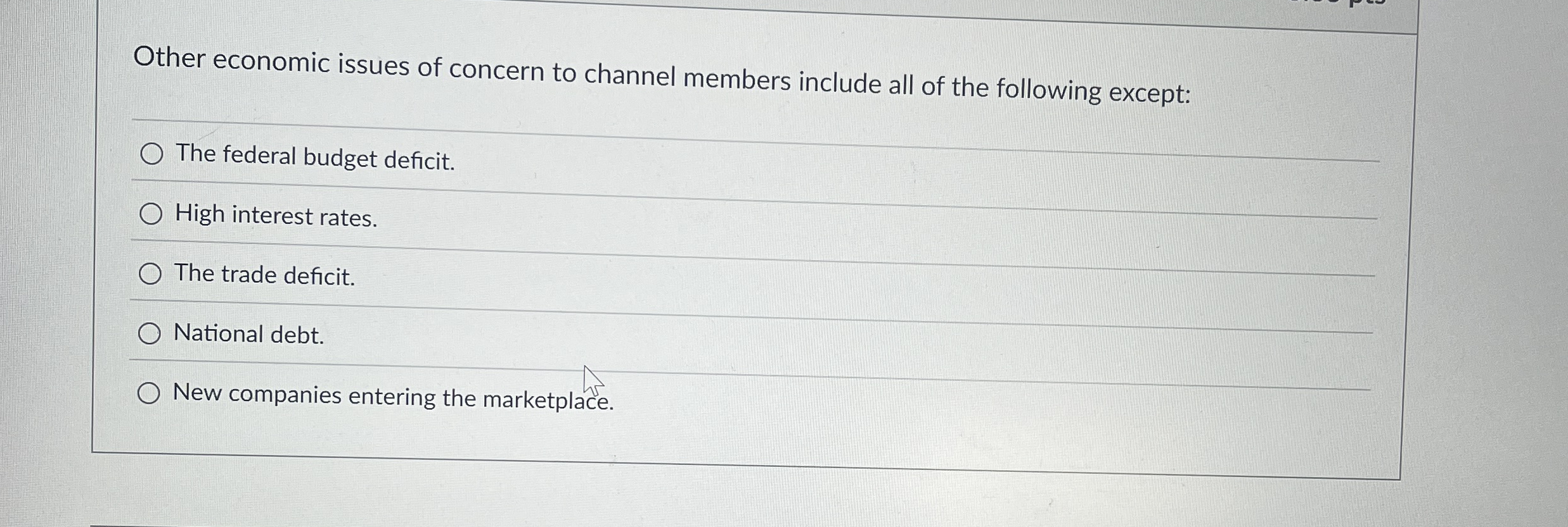 Other economic issues of concern to channel members | Chegg.com